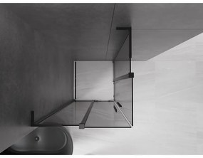 Mexen Velar L Duo, sprchový kout s posuvnými dveřmi 90 x 90 cm, 8mm šedé sklo, černá matná, 871-090-090-02-43-70