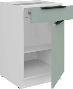 ARIA sb | dolní skříňka 50 D 1F 1S policová se zásuvkou | 50 cm | PREMIUM BOX | bílá/aquamarine