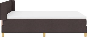 Postel s boxspringem s čelo Tmavě hnědá 200 x 160 cm textil 3341303