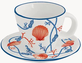 Sada porcelánových šálků na kávu's podšálky Cote De Mer, 2 díly