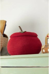 Červený látkový dětský koš na hračky ø 28x20 cm Apple – Lorena Canals