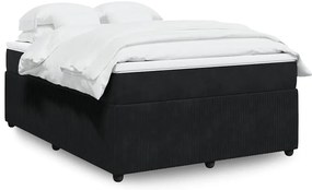 Box spring postel s matrací černá 140 x 190 cm samet 3285640