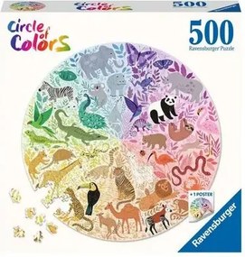 Ravensburger Kruhové puzzle Zvířata / 500 dílků / od 12 let