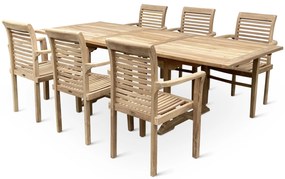 Noela Dřevěný zahradní nábytek Faisal I. teak set 1+6
