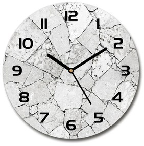 Wallmuralia Skleněné hodiny kulaté Kamenná stěna fi 30 cm