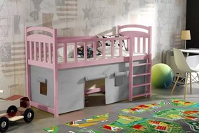 Dětská zvýšená postel Aramis, Růžová,  80x180 cm