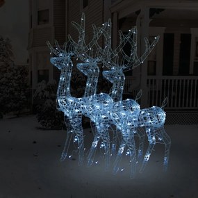 vidaXL Vánoční dekorace akryloví sobi 3 ks 120 cm teplé [3154349] Barva: Studená bílá