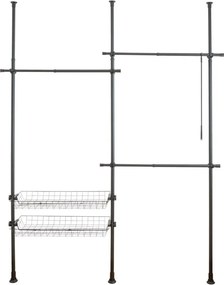 Teleskopický šatní systém HERKULES BASIC, dvojitý, černý, WENKO