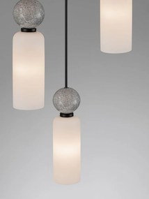 Matně černé kamenné závěsné svítidlo se skleněným stínidlem ø 25 cm Filomena – Nova Luce
