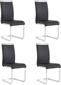 Aosom Jídelní židle, sada 4 kusy, kovový rám, ergonomický design, 43x54x100 cm, černá