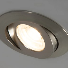 Sada 3 zapuštěných bodových svítidel z oceli včetně LED IP44 - Relax LED