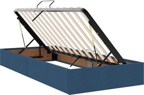 Postel s úložným prostorem a matrací Modrá 90 x 200 cm Samet 3370613