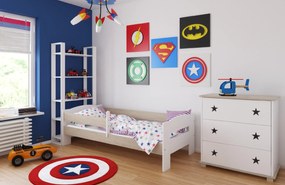 BabyBeds Dětská postel ADAS Velikost postele: 160x80 cm, Barevné provedení: Dub, Úložný prostor: Ne, bez úložného prostoru Bílá