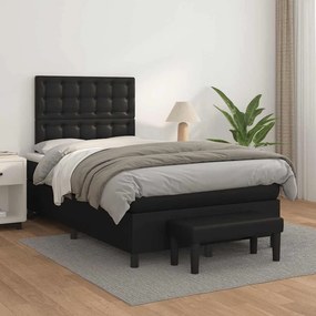 Box spring postel s matrací černá 120x190 cm umělá kůže 3270451