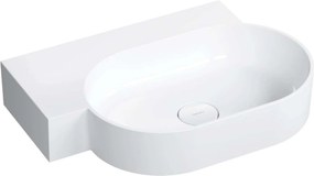 OMNIRES Ovo M+ - Umyvadlo 65x45 cm, bez přepadu, bez otvoru pro baterii, levé, bílá OVO645UWLBP