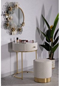 Designový toaletní stolek s taburetkou Xalvadora krémový