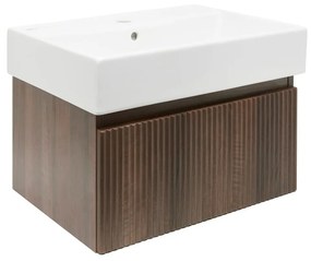 Koupelnová skříňka s umyvadlem SAT Evolution 58x30x44,8 cm ořech mat SATEVO60NAU2