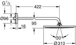 Hansgrohe Croma - Hlavová sprcha E 280 | 1 proud chrom