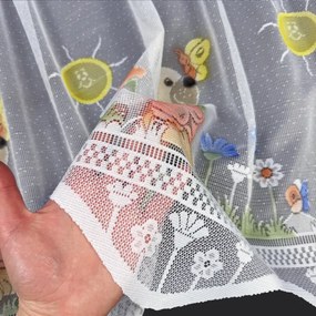Vitrážová žakárová záclona 4349, výška 60 cm, metráž
