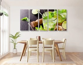 5-dílný obraz lahodné Mojito - 200x100 cm