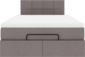 Osmanský rám postele s matrací taupe 120x200cm textil 3311453