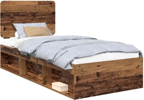 Rám postele s čelo Staré dřevo 90 x 200 cm Masivní borové dřevo 3412540