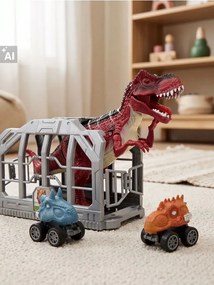 Sinsay - Sada s interaktivním dinosaurem, klecí a vozidly 5 pack - vícebarevná