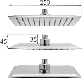 Erga Oslo, sprchová souprava s pákovou baterií a policí, chromová, ERG-YKA-BP.OSLO-25-CHR