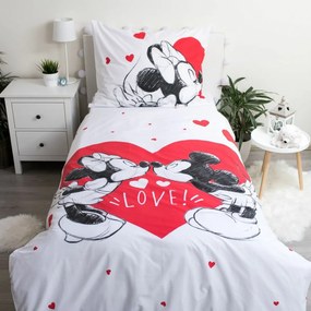 Jerry Fabrics Dětské bavlněné povlečení Mickey and Minnie Love 05, 140 x 200 cm, 70 x 90 cm