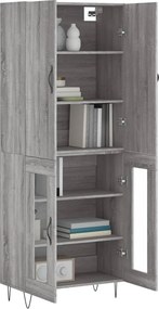 Skříň highboard šedá sonoma 69,5 x 34 x 180 cm kompozitní dřevo 3198071