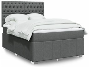 Box spring postel s matrací tmavě šedá 140x200 cm textil 3293999
