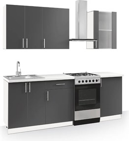 VerDesign FORESTA kuchyňská linka 160, antracit-bílá