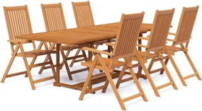 7dílný zahradní jídelní set masivní akáciové dřevo 160-240 cm 3079641