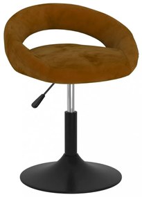 Barová židle samet / kov Dekorhome Hořčicová