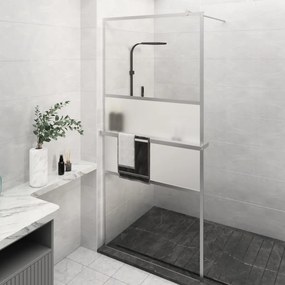 Zástěna do průchozí sprchy s policí chrom 80x195 cm ESG/hliník 3185492