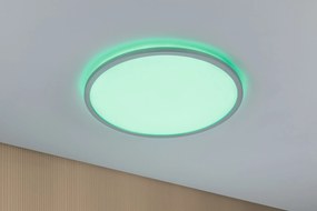 Paulmann 71019 Atria Shine, matně chromové stropní svítidlo s korónou RGBW, 20W LED 4000K, průměr 42cm, dálkové ovládání