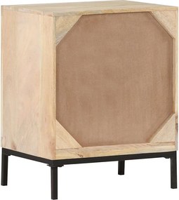 Noční stolek 40 x 30 x 50 cm masivní mangovník a přírodní rákos 323509