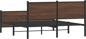 Kovový rám postele bez matrace hnědý dub 160 x 200 cm 3301372