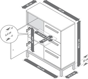 Tchibo - Koupelnová odkládací skříňka Eklund - barva: šedá