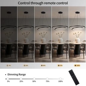 Brilagi-LED Stmívatelný lustr na lanku TWISTER LED/105W/230V pr.100 cm černá+DO