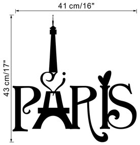 Samolepka na zeď "Paříž 2" 41x43 cm