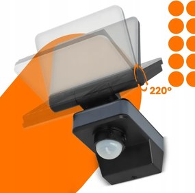 LED Reflektor se senzorem pohybu a soumraku LED/24W/230V 4200K IP54 černá