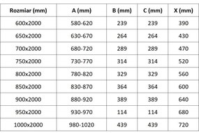Mexen Exo, skládací sprchové dveře 100 cm, čiré sklo, zlatá, 816-100-000-50-00