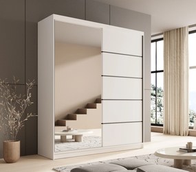 ADRK Furniture Posuvná skříň s zrcadlem Nico 180 ADRK-SW-NIC-180-WW