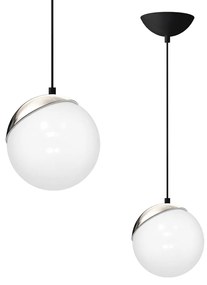 Závěsné svítidlo Sfera, 1x bílé skleněné stínítko, b/ch