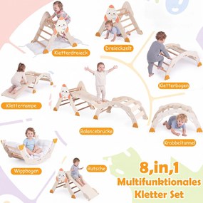Costway Skládací Montessori prolézačka 8 v 1, přírodní
