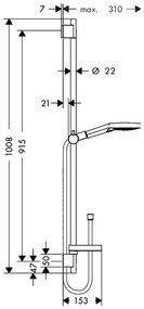 Hansgrohe Raindance Select S, sprchová souprava 120 3jet se sprchovou tyčí 90 cm a miskou, chromová, HAN-26631000