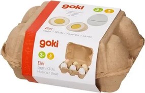 GOKI Dřevěná vejce v proložce / 6 ks / od 3 let