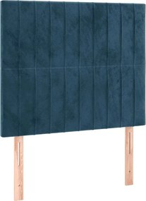 Box spring postel s matrací tmavě modrá 90x190 cm samet 3129307