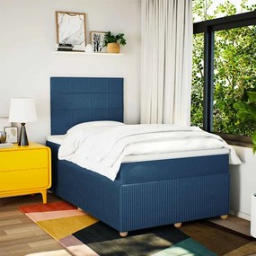 Box spring postel s matrací modrá 120x200 cm textil 3292029